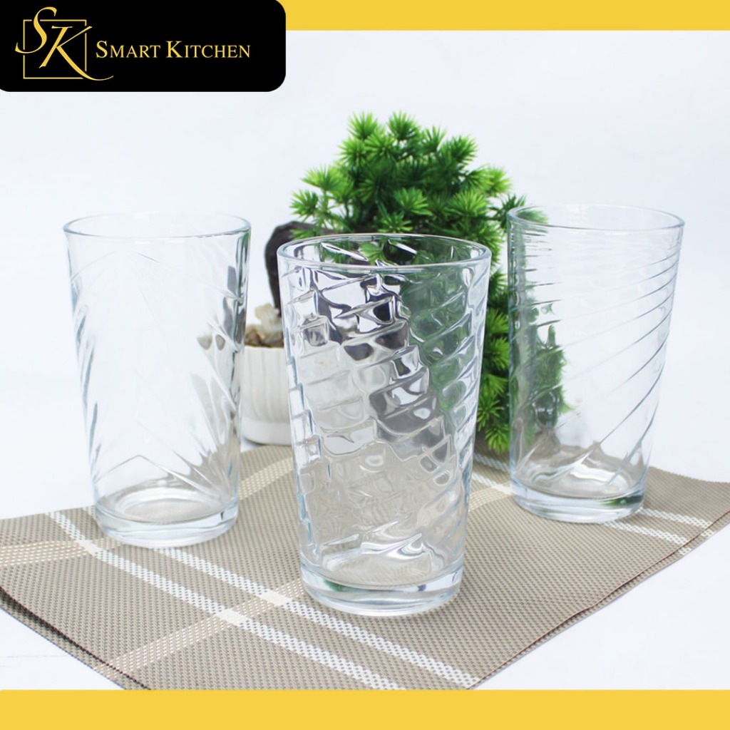 Smart Kitchen 6pcs set Clear Drinking Glass 384ml (GB384) drinkware ...