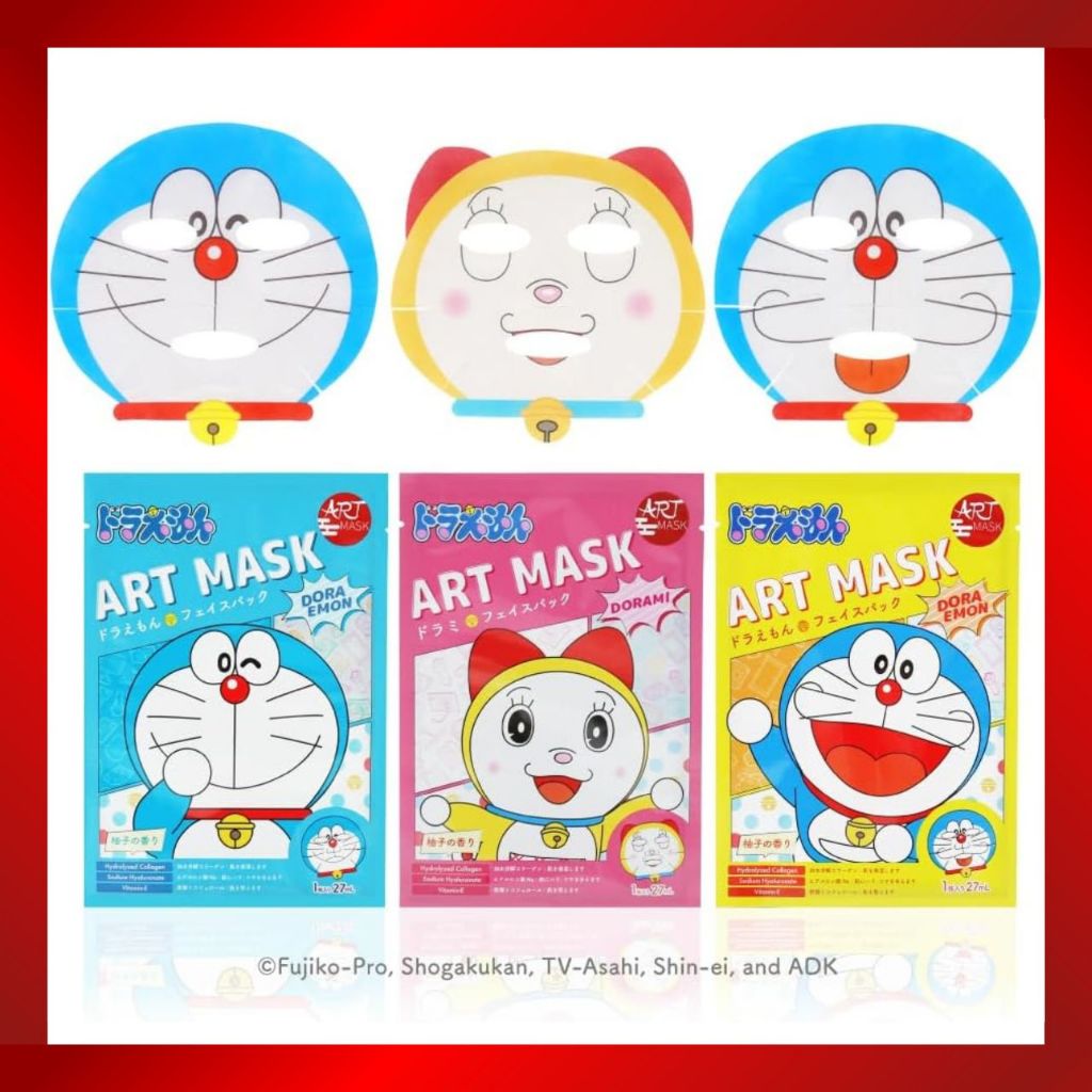 Doraemon pack, sheet mask, souvenir of Japan, Oedo art mask, Doraemon ...