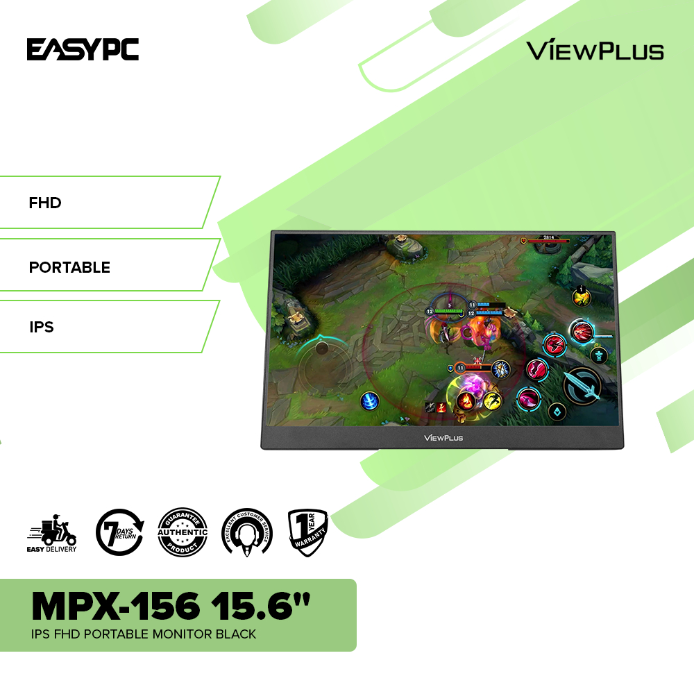 EasyPC| ViewPlus MPX-156 15.6 inch IPS FHD Portable Monitor| Black ...