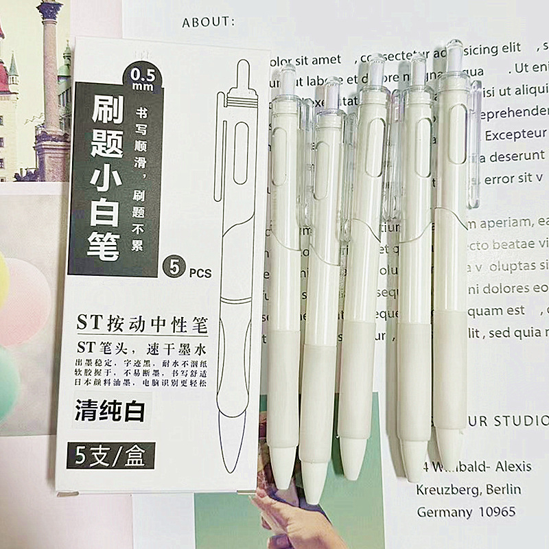 Gel Pen 0.5mm ST Tip School Supplies Black Ink Stationery Sing Pen ...