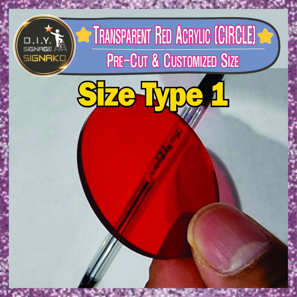 Transparent "Red" Circle Round Acrylic Sheet Pre Cut & Customized Size ...