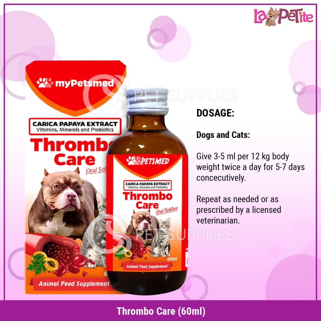 LKJ-60mL myPetsmed Thrombo Care Oral Solution Carica Papaya Extract ...