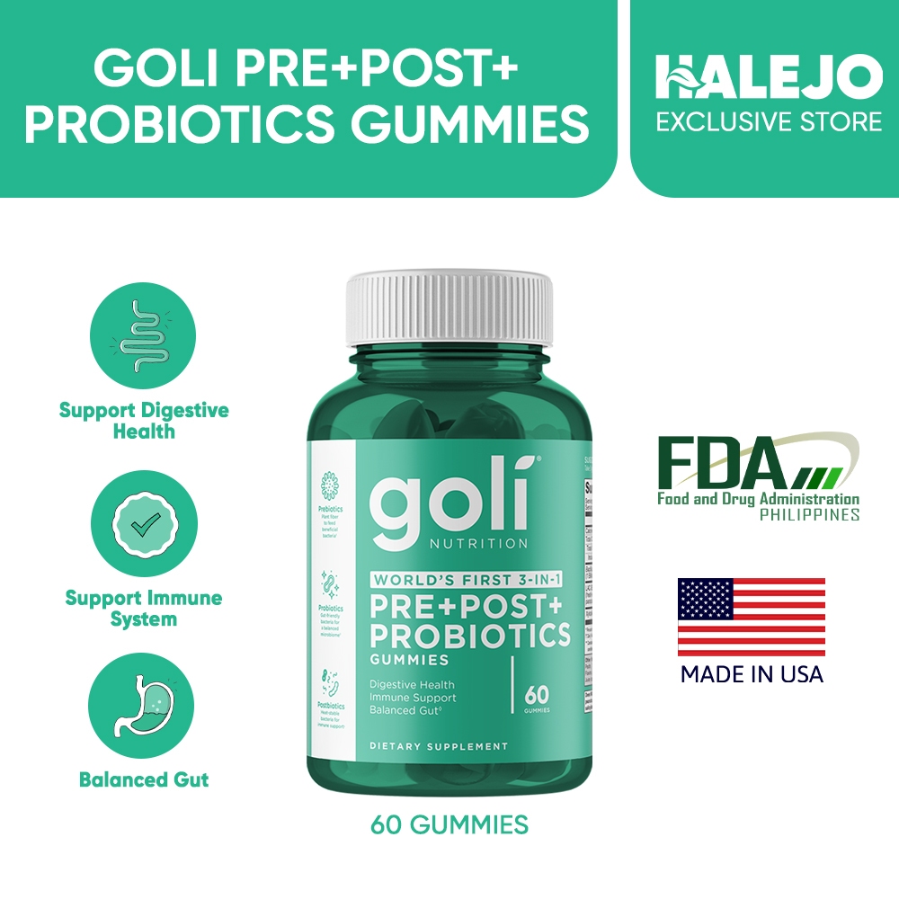 Goli Nutrition World's First 3-in-1 Pre+Post+Probiotics Gummies 60pcs ...