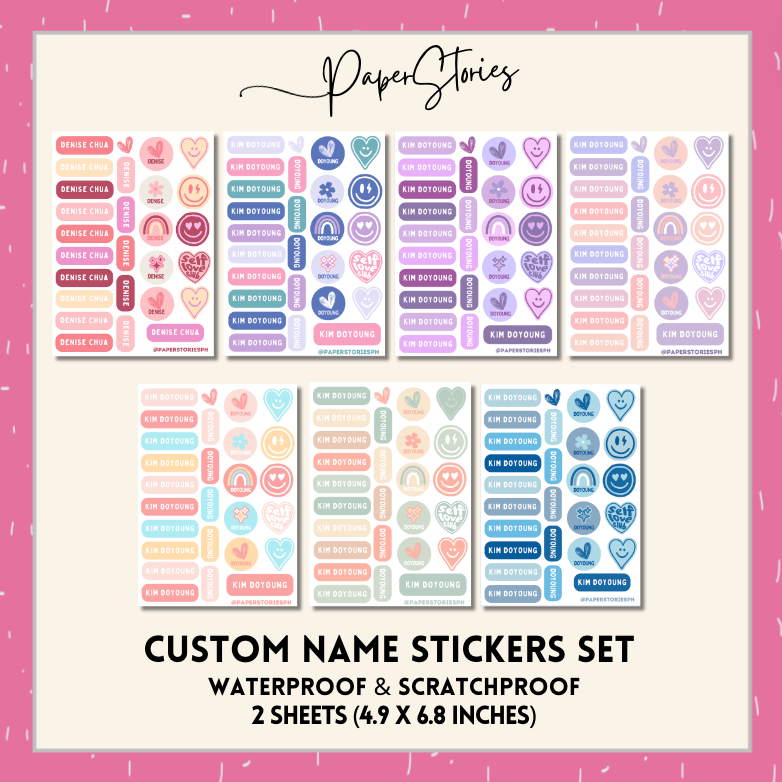 Customize Name Stickers Set Waterproof for Kids Adults Labels | 4.9 x 6 ...