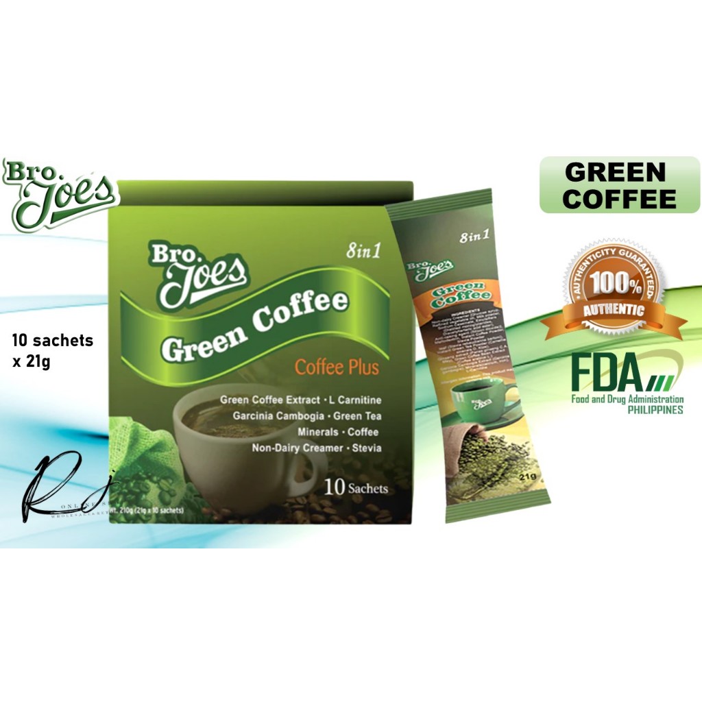 GREEN COFFEE Plus [Bro. Joe's ]8 in 1/10 Sachets x 21g | Shopee Philippines