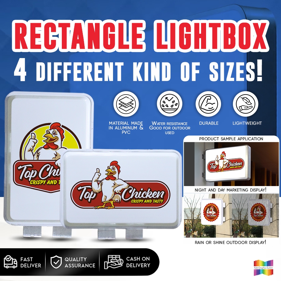 KGS Portable Lightbox Rectangular/ Store Display| Without Logo or Print ...