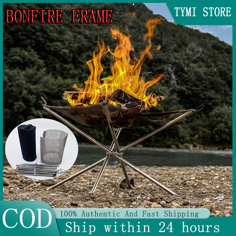 Metal Stainless Steel Collapsible Camping Portable Outdoor Fire Pit ...