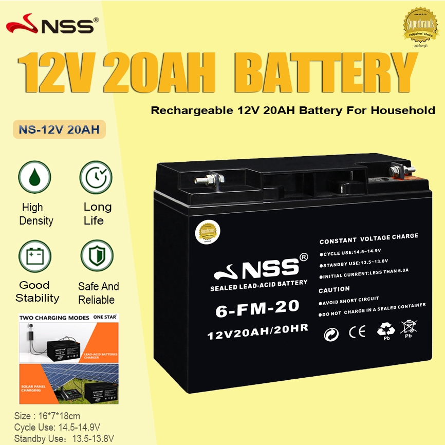 NSS 12V 20Ah Solar Battery Sealed Acid Battery Emergency Outdoor ...