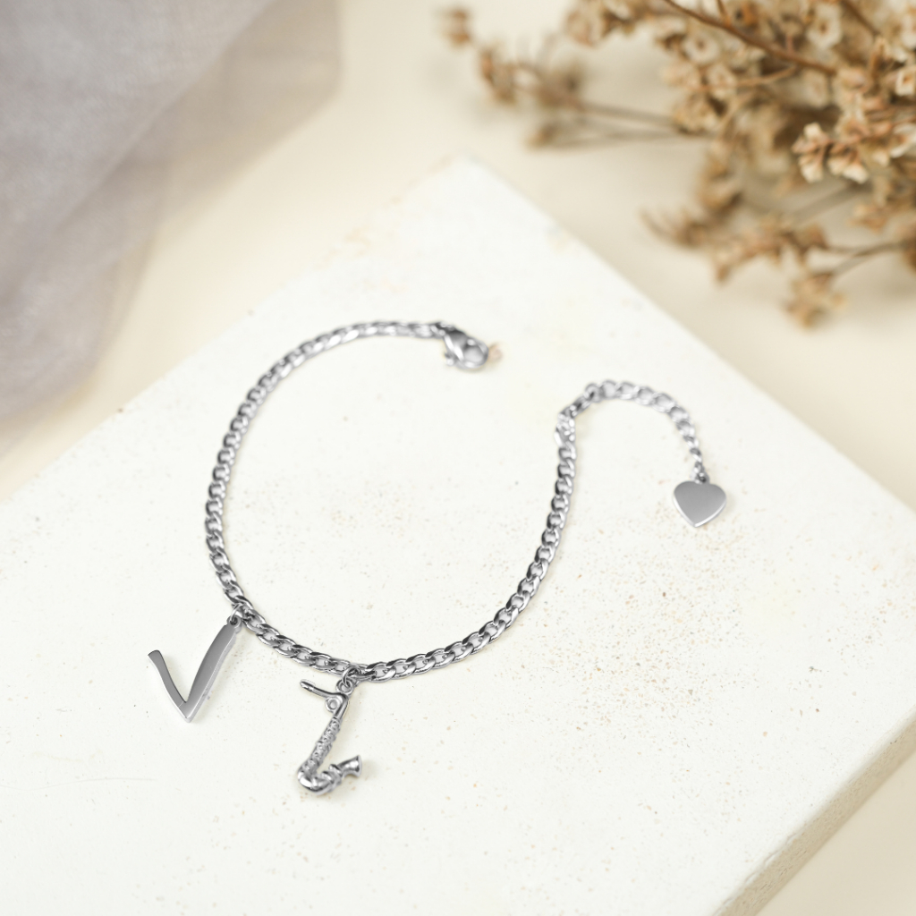 BTS V LayoVer Bracelet | Silver Tone 7-8 inches | Must-have Jewelry for ...