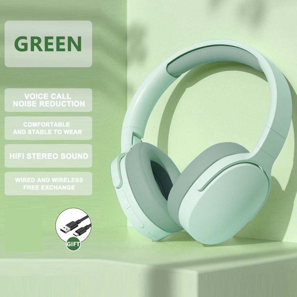 P2961 Wireless Bluetooth Headphones HiFi Stereo, Noise Cancellation ...