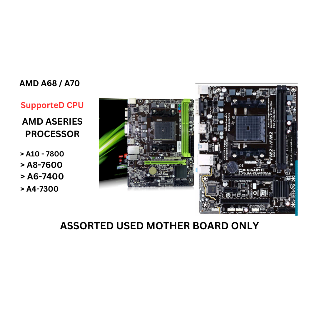 FOR SALE : AMD Mother board: AMD A68 / A70 / A58 / A55 (Assorted and ...