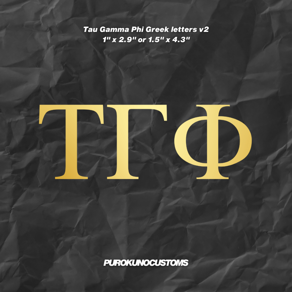 TAU GAMMA PHI GREEK LETTERS V2 Car & Motorcycle vinyl sticker decals ...