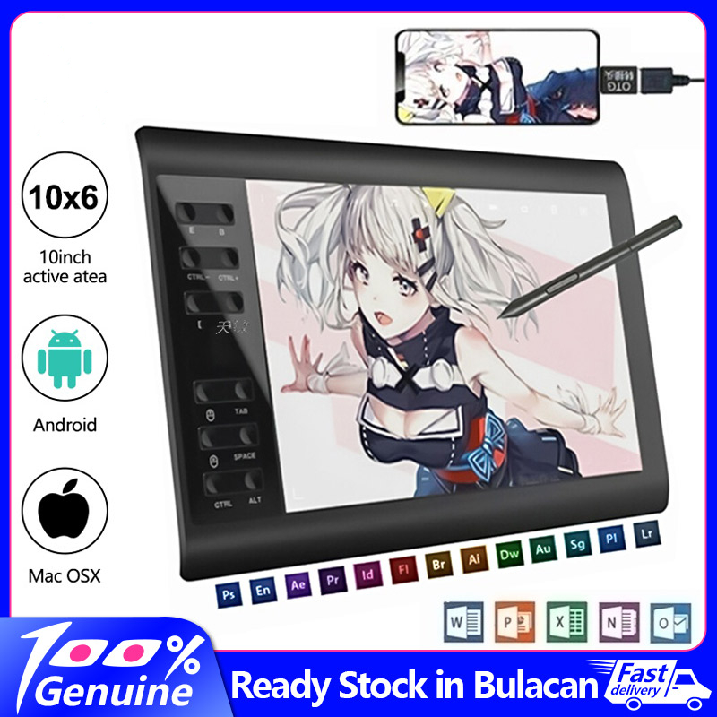GSE VINSA 1060 Plus 10*6 inch Digital Graphic Tablets 8192 Pressure ...
