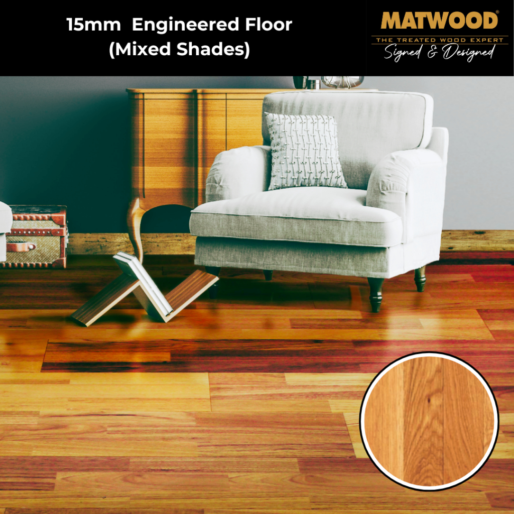 Matimco Matwood Engineered Floor 15mm (Mixed Shades) Box of 10 | Shopee ...