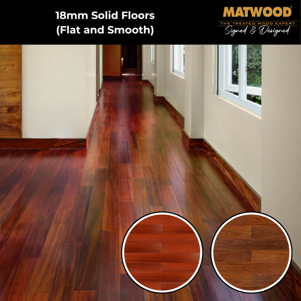 Matimco Matwood Solid Wood Floor 18mm (Flat & Smooth Surface) Box of 10 ...