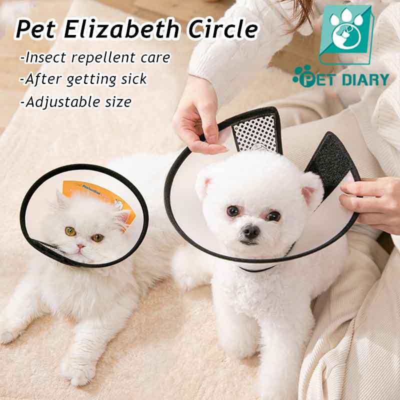 Pet Elizabeth Cone E-Collar Cat Dog Safety Collar Circle Pet Head Cover ...