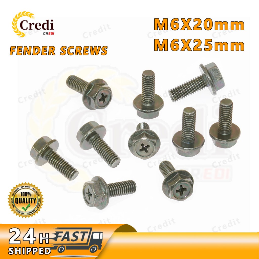 Credit 10Pcs M6 Screw Car Fender screws Bolt Retainer Fender Liner ...