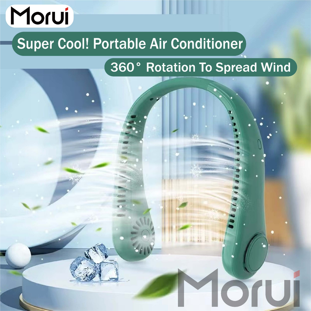 MORUI X9 Neck Fan Strong Wind Mini Fan Rechargeable Portable Mini For ...