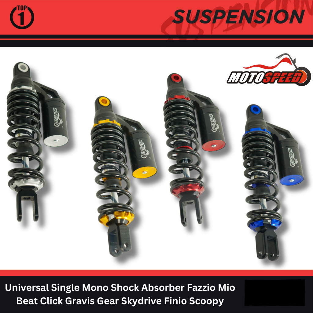 TOP1 Rear Shock Mono Absorber 295mm For Mio Beat Click Gravis Gear Fino ...