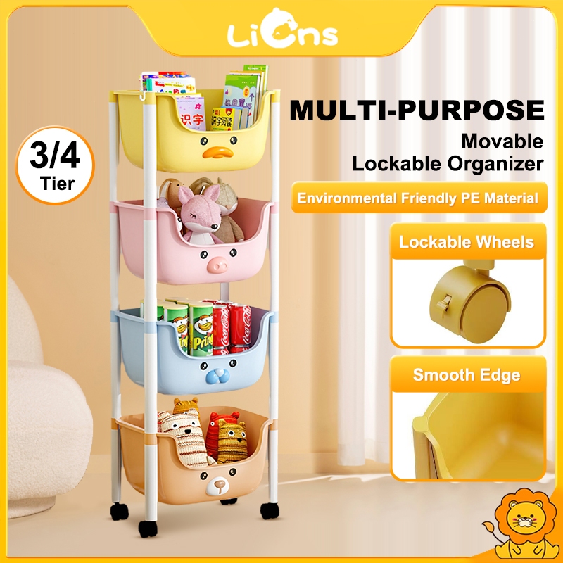 Toy Rack Organizer For Kids Trolley Kid Toys Storage Rack Easy to ...