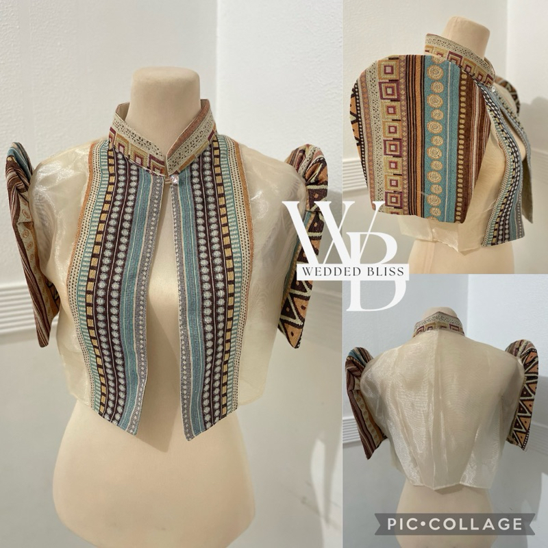 Modern Bolero Filipiniana Ethnic Design Mestiza Sleeve | Shopee Philippines