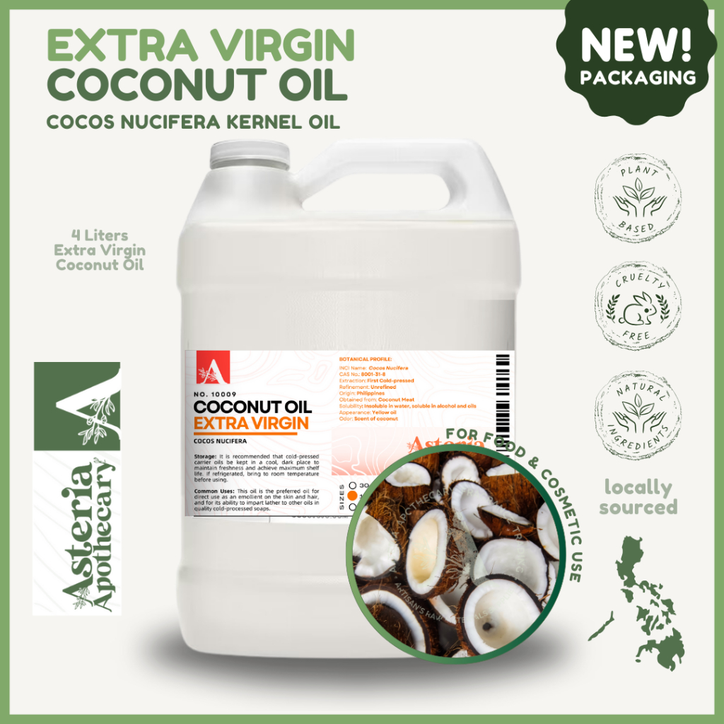 PREMIUM VCO Virgin Coconut Oil FOOD GRADE 4LITERS (Carrier Oil /Beauty ...