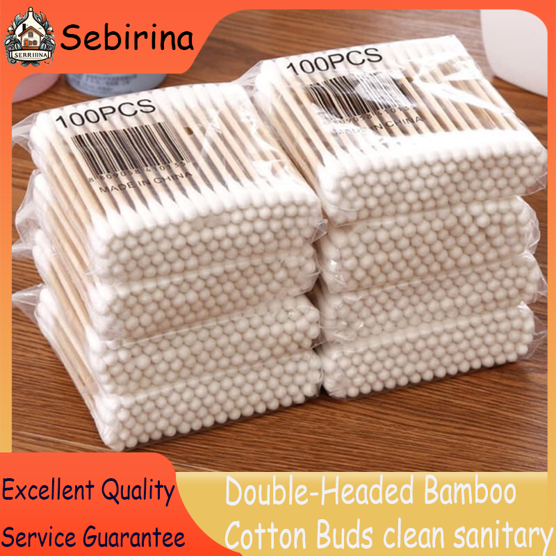 Dig ears Cotton swab Wooden Handle Applicator Stick Double-Headed ...