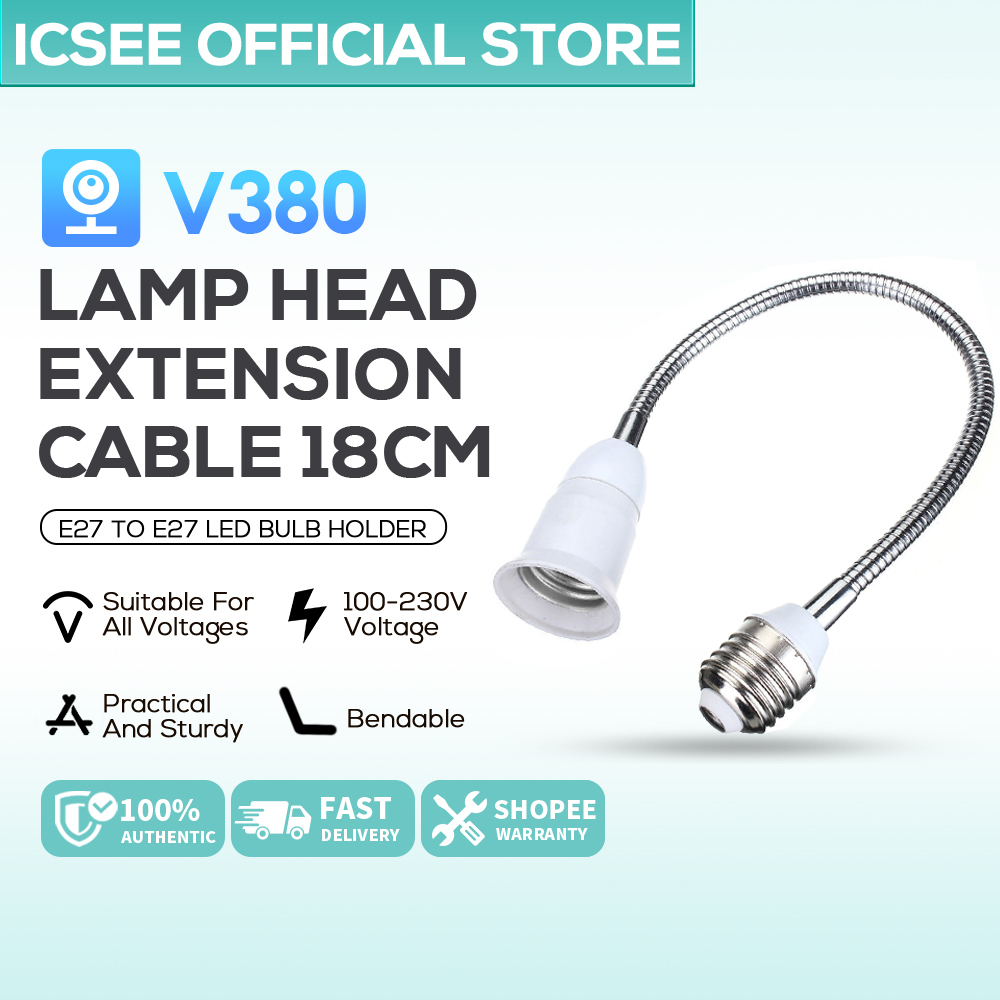 ICSEE V380 PRO Light Bulb Flexible Extension Converter Screw Socket E27 ...