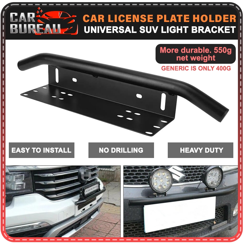 Universal Car Number Plate Bracket Frame Light Bar Mount Bumper Fitment ...