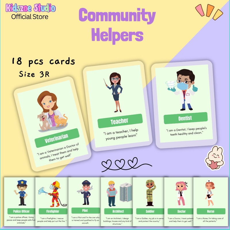 community helper identification educational flashcards laminated ...