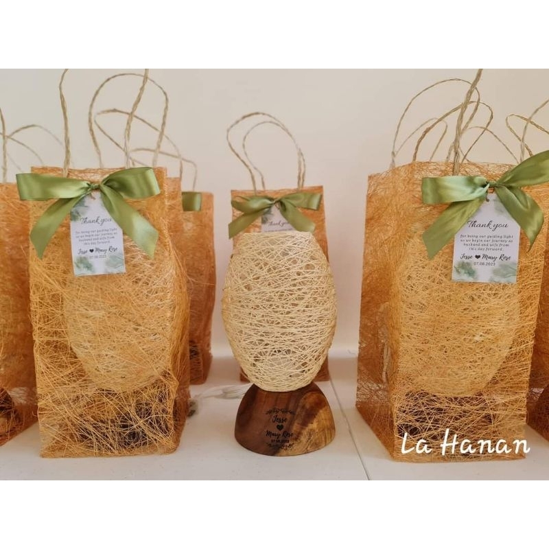 OVAL ABACA LAMP with LASER ENGRAVE (complete set with bag) | Shopee ...
