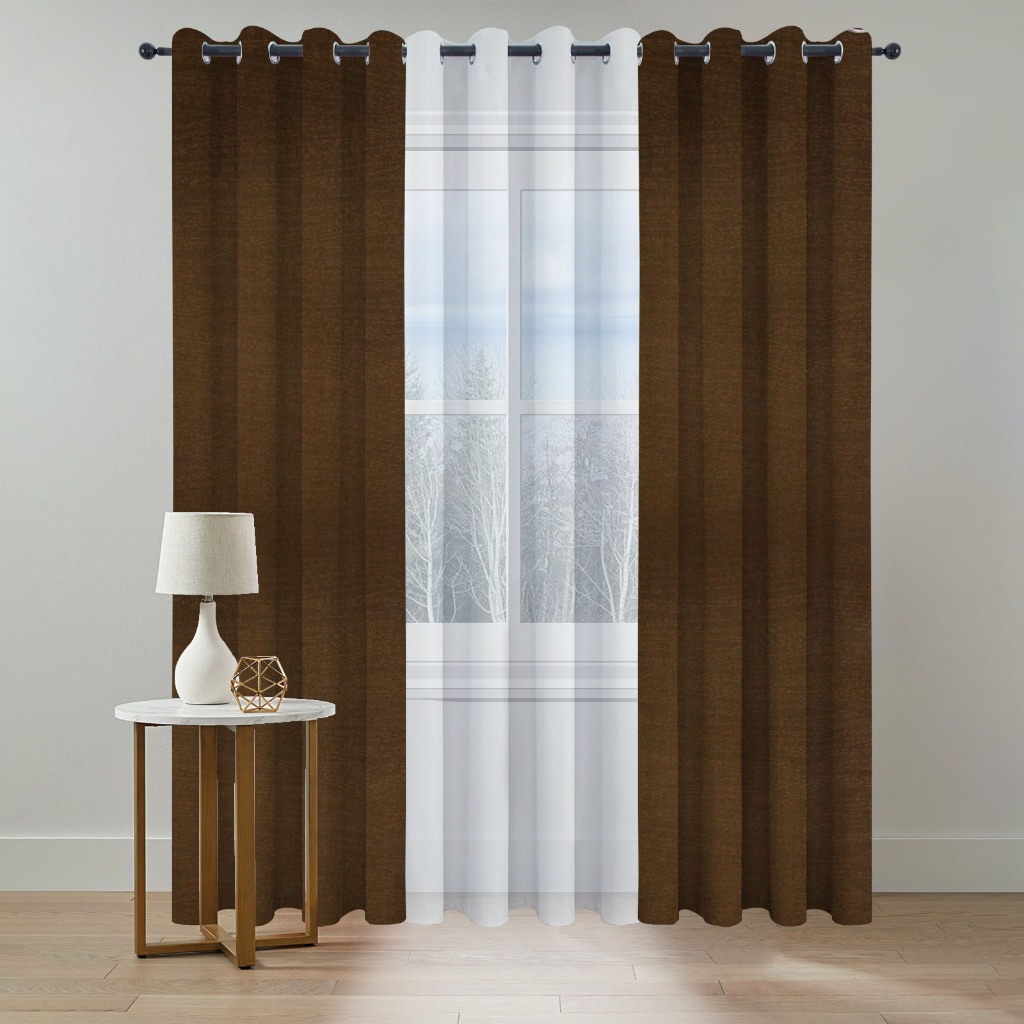 Curtain KT021 Printed Simple Design Curtain with Rings for Home Window ...