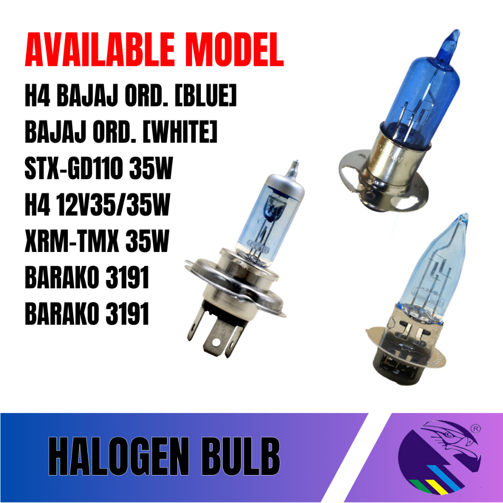 OTAKA HALOGEN HEAD LIGHT BULB FOR MOTORCYCLE BAJAJ ORD. WHITE /XRM-TMX ...