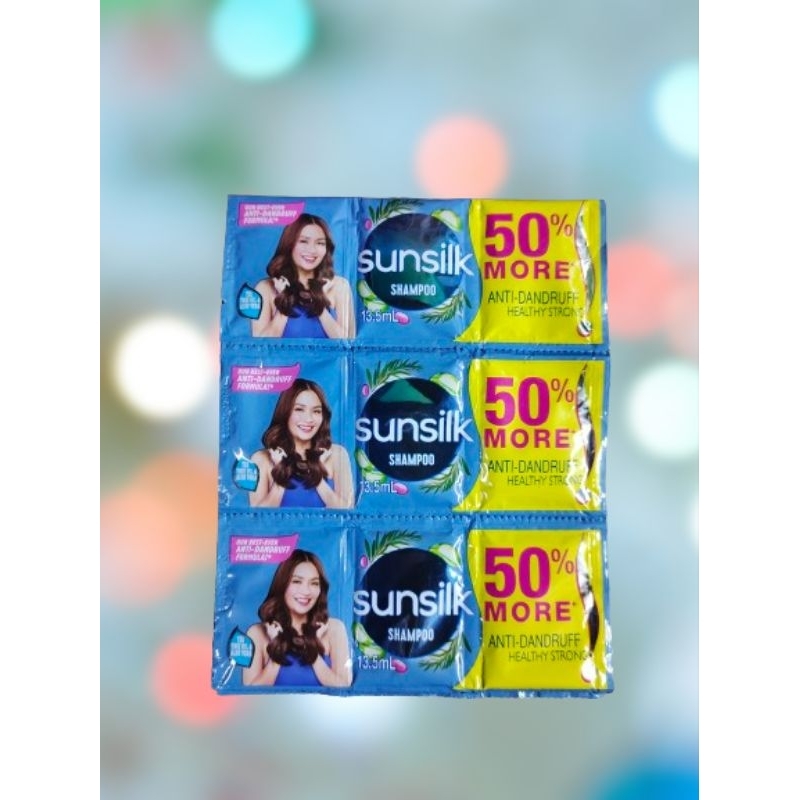 12pcs (1 DOZEN) SUNSILK BLUE TRIO PACK SACHET ANTI-DANDRUFF HEALTHY ...