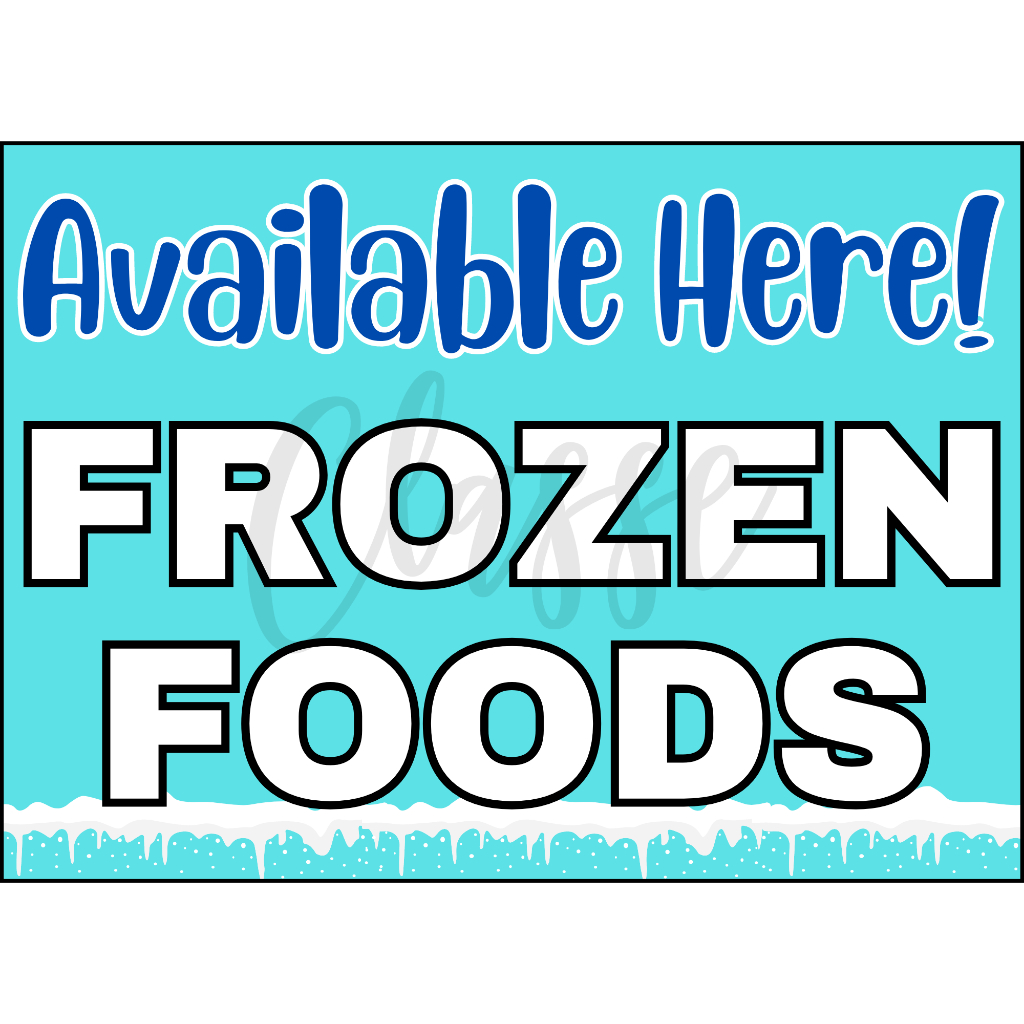 FROZEN FOOD/GOODS SIGNAGE LAMINATED SIGNAGES A4 SIZE 180GSM PAPER HIGH ...