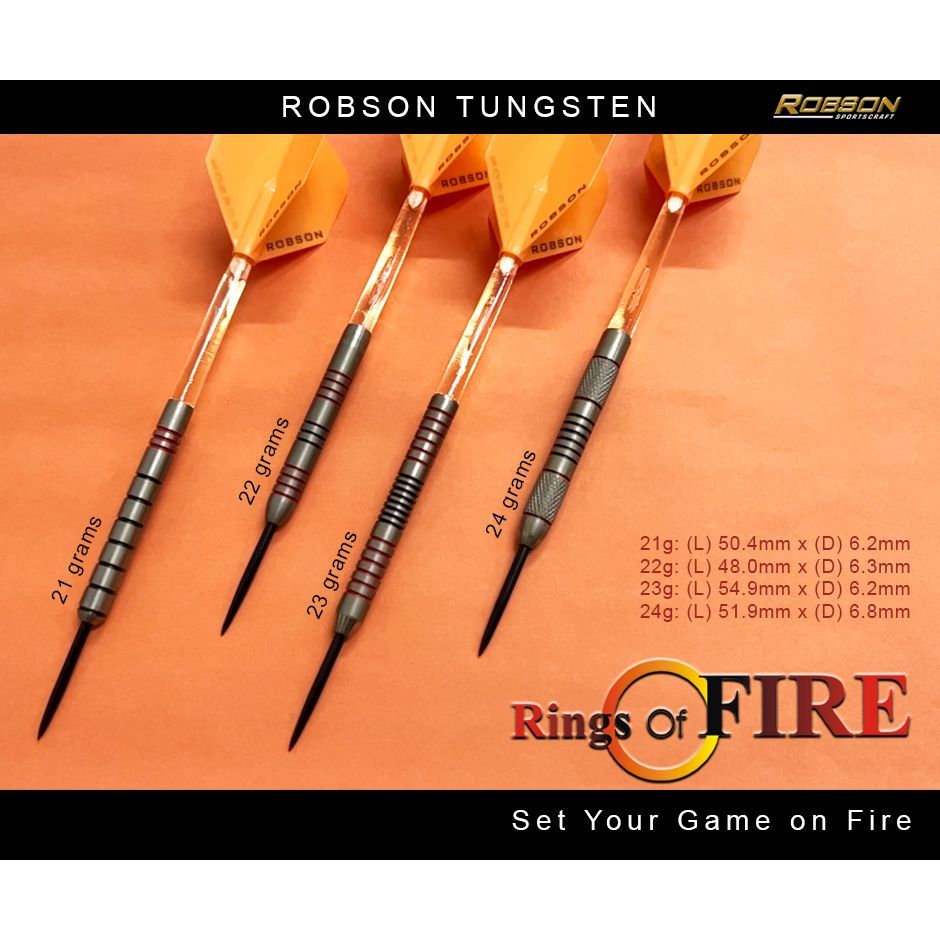 Tungsten Dart Pins with Case Rings of FIRE 21 / 22 / 23 / 24 grams ...
