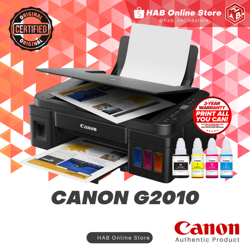 Canon Pixma G2010 Ink Tank 3 in 1 Printer Continuous Ink CISS Print ...