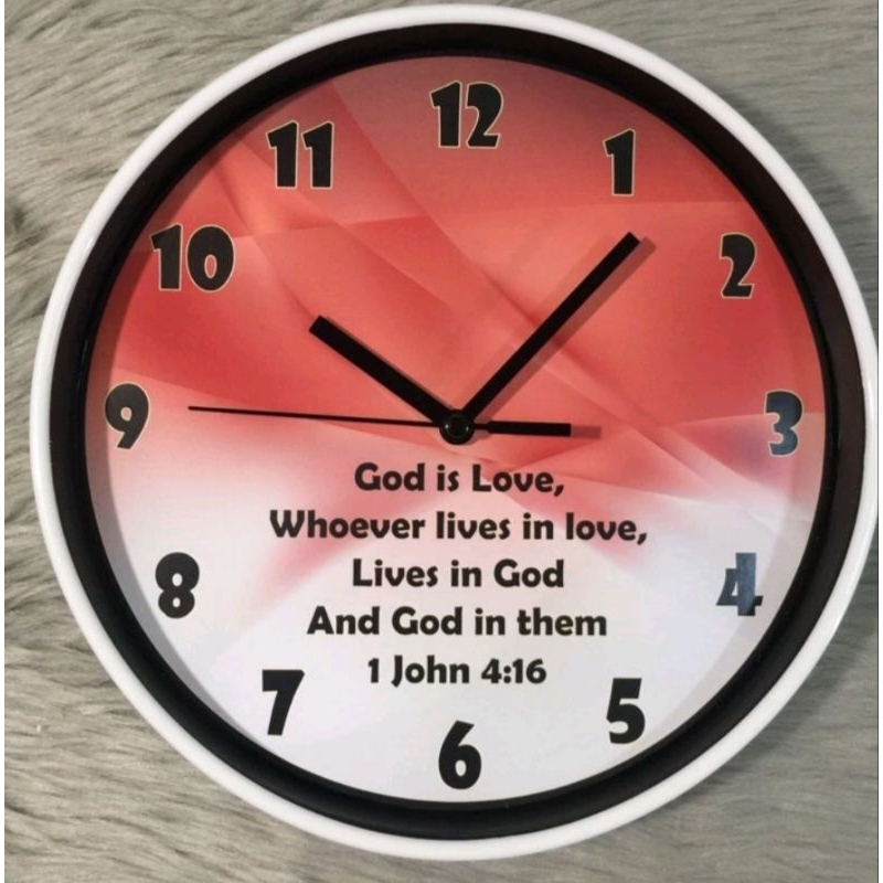 Bible Verse Wall Clock (8x8 INCHES) with free keychain & stickers ...