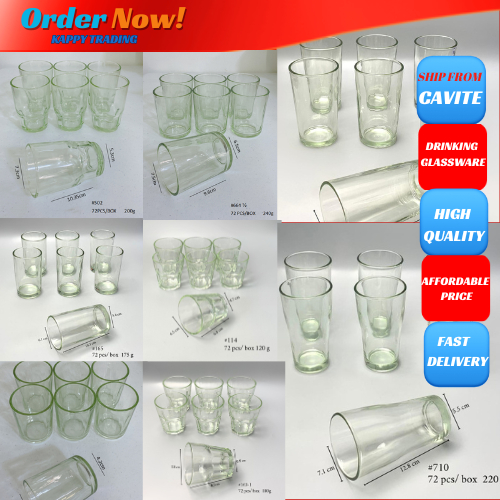 1PC PER ORDER Transparent Drinking Glass Round Drinking Ware Baso Glass ...