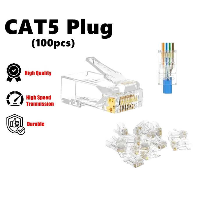 CAT5 RJ45 Gold-Plated Connector 8P8C Pins Ethernet cable header plug ...