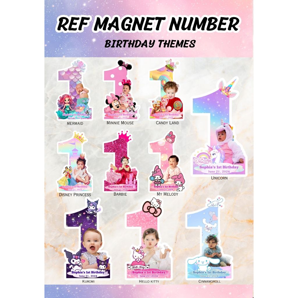 Ref Magnet Numbers Personalized 1-9 Birthday | Shopee Philippines