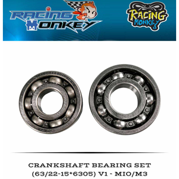 Racing Monkey CRANKSHAFT BEARING SET for MIO/M3 (63/22-15*6305) Click ...