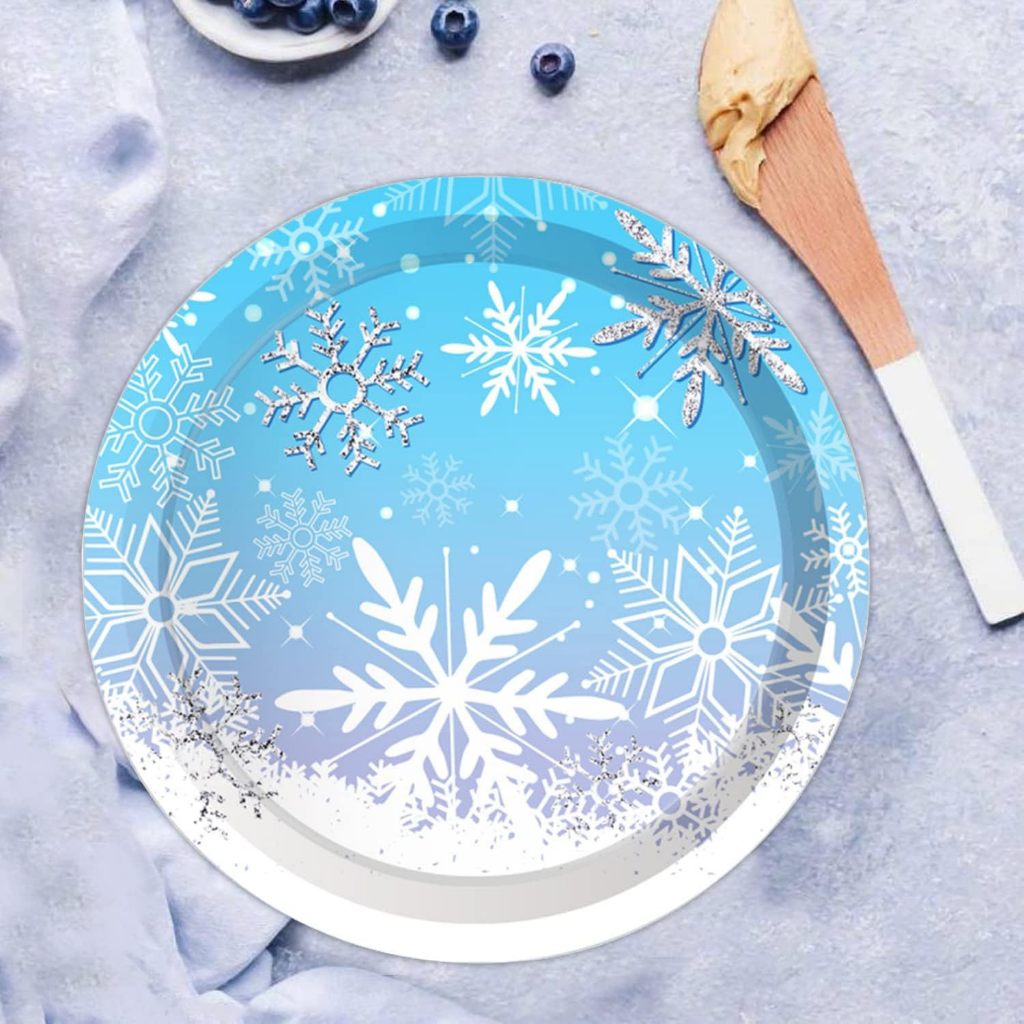 10 Pcs 9 inch INS fantasy frozen snowflake Children's birthday cake ...