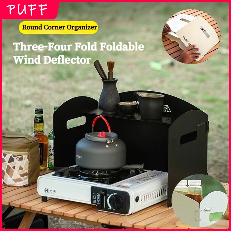 Outdoor Gas Stove Windshield Folding Cassette Stove Windproof Cover ...