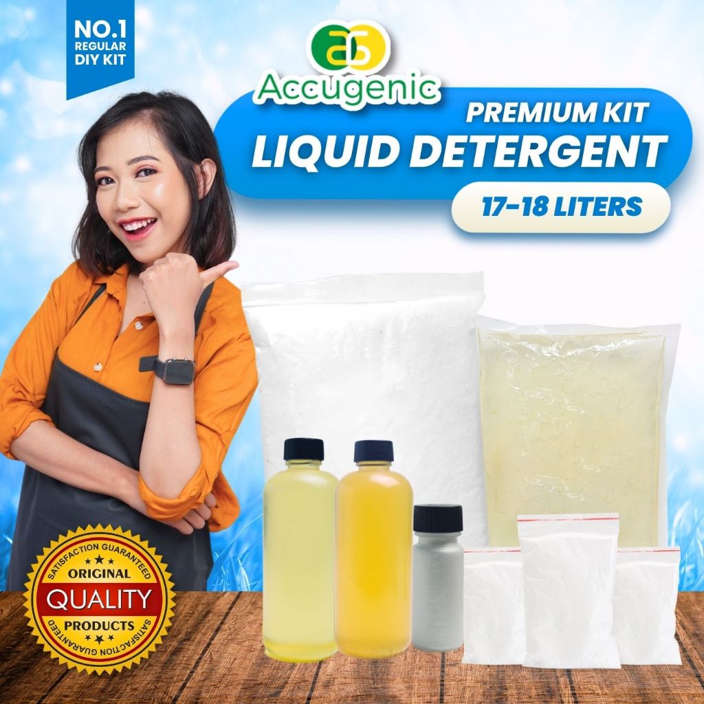 Accugenic 17 Liters Yield Premium DIY Liquid Detergent Kit with Complete Raw Material Laundry ...