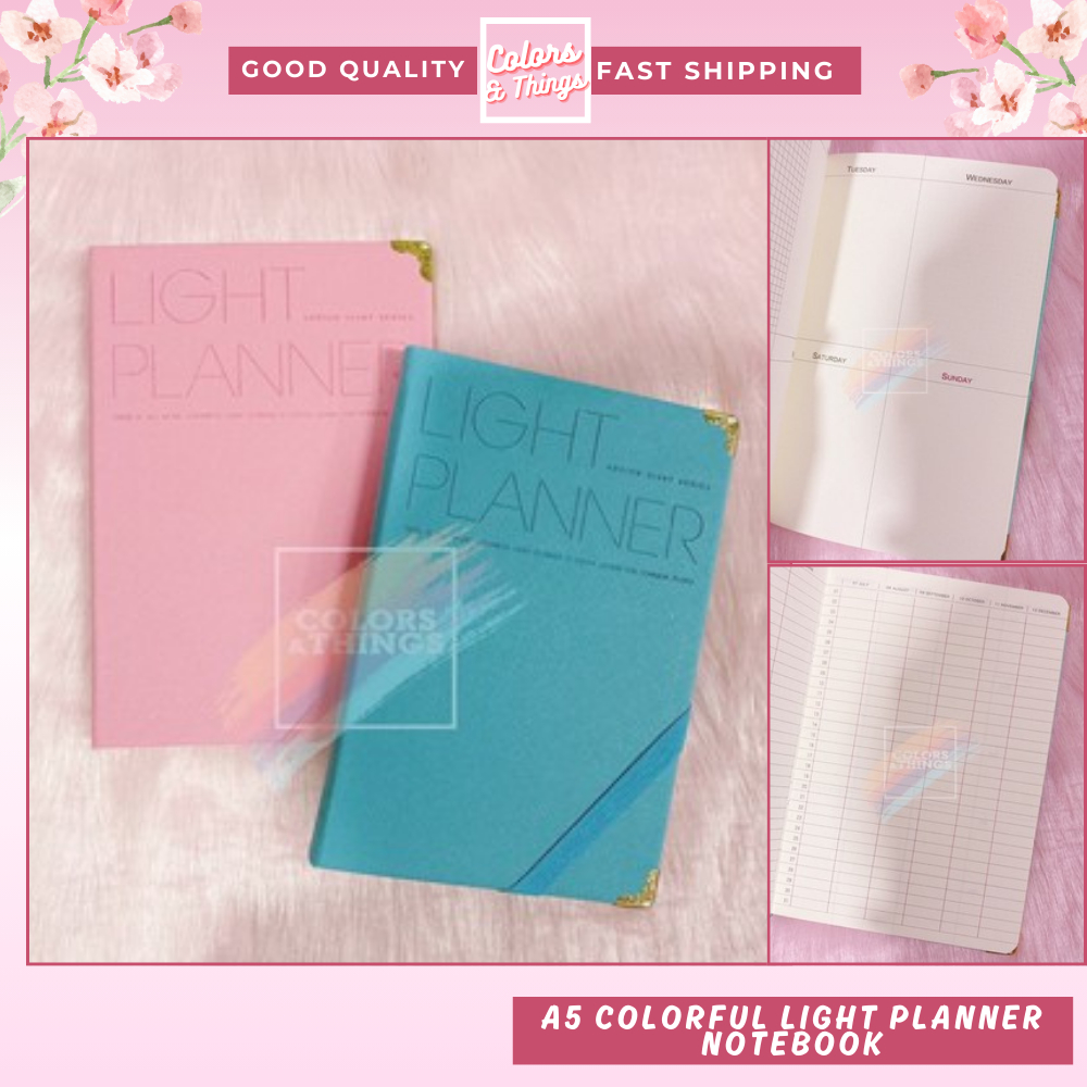 Colorsandthings A5 Colorful Light Planner Journal with Garter Weekly ...
