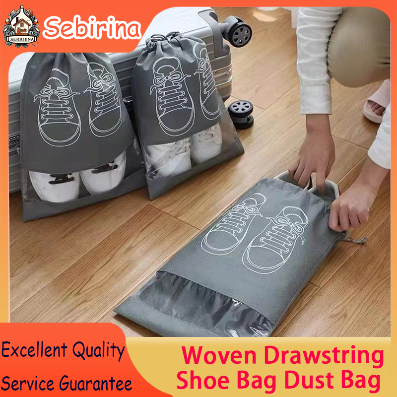 Woven Drawstring Shoe Bag Dust Bag Shoes Slipper Bag Travel Shoe Bag ...