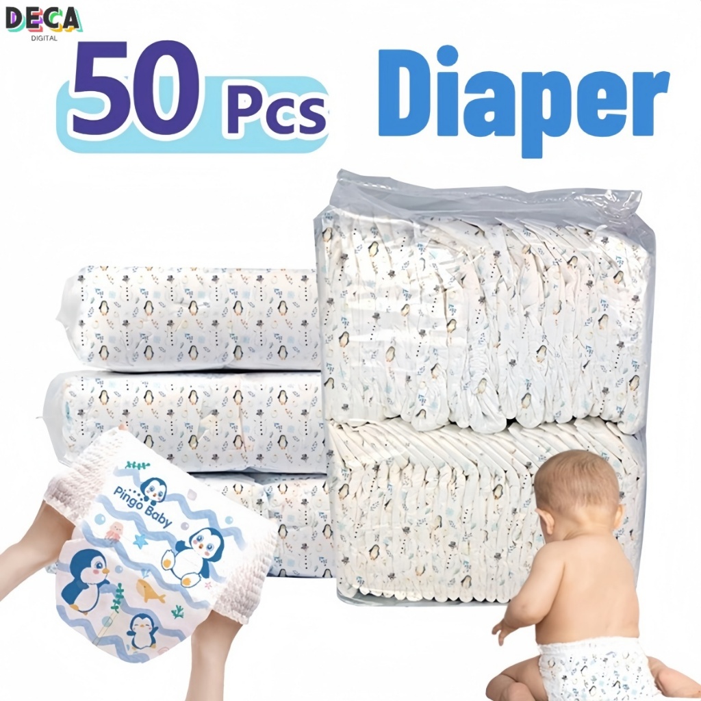 50pcs Baby Diaper Pants Korea Ultra-thin Breathable Diapers Newborn Disposable Diapers Random ...