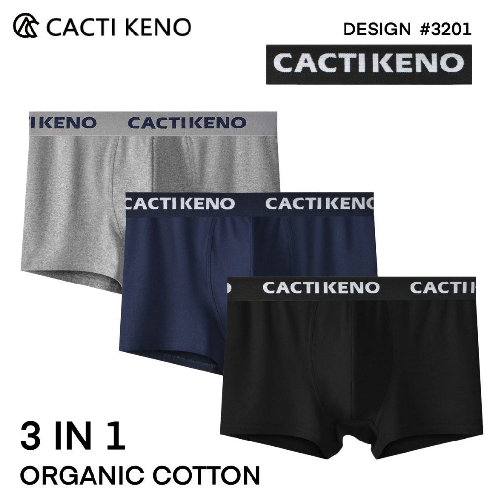 Cacti Keno 3pcs Stretch organic cotton boxer briefs for men Soft and ...