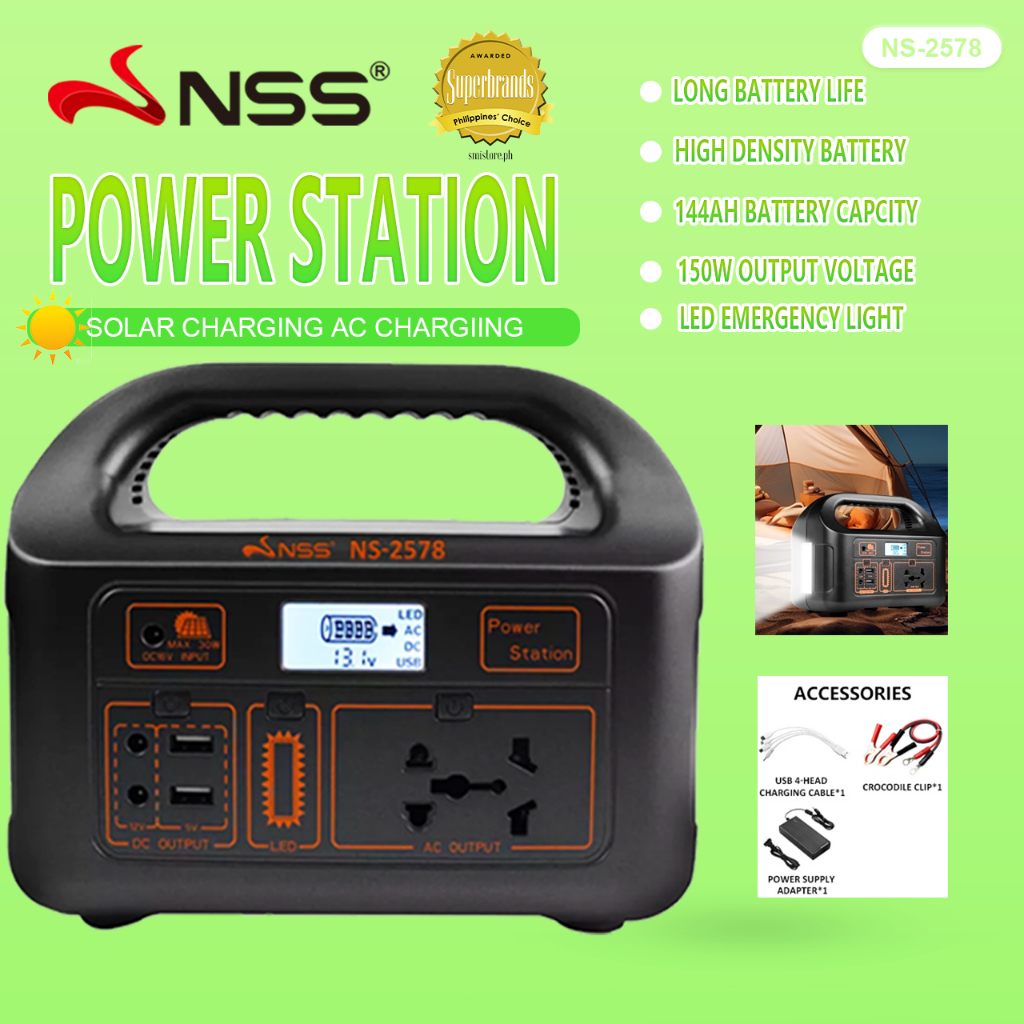 NSS Portable Power Station220V/150W Pure Sine Wave AC Outlet Solar ...